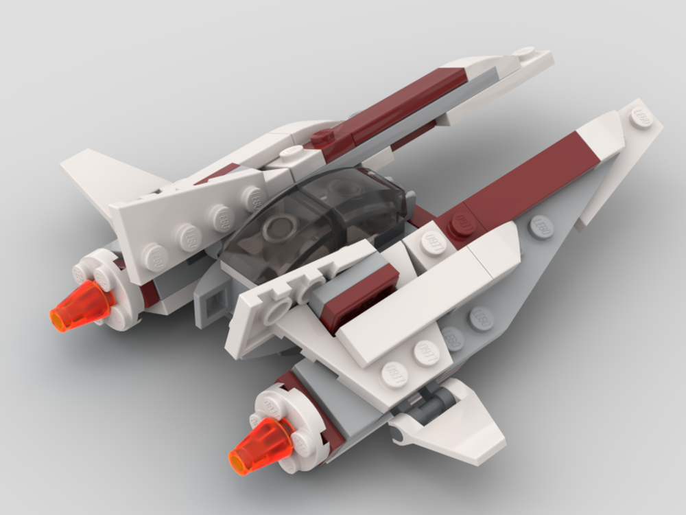 Lego Moc Star Wars Jedi Interceptor Inspired Spaceship By Glacenougat
