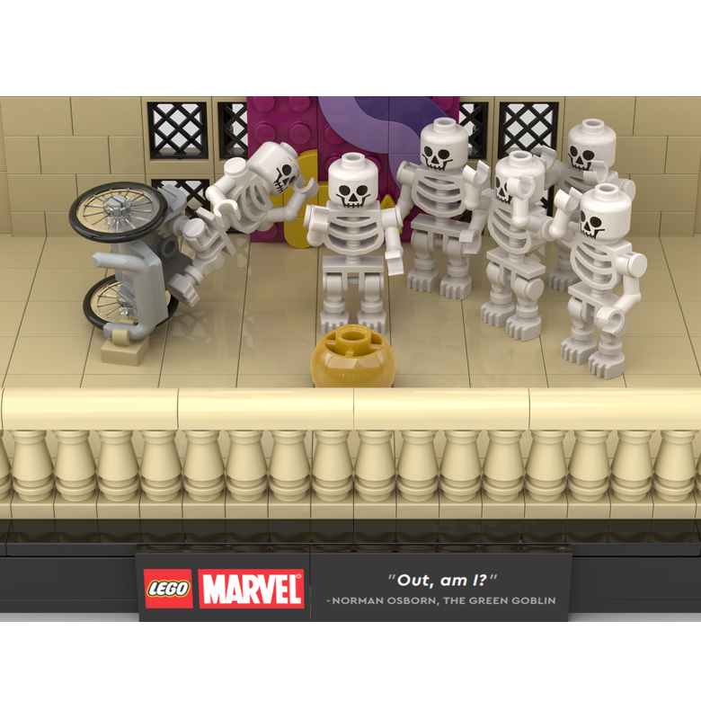 LEGO MOC Out, am I? - Marvel diorama & 76284: Green Goblin flight stand ...