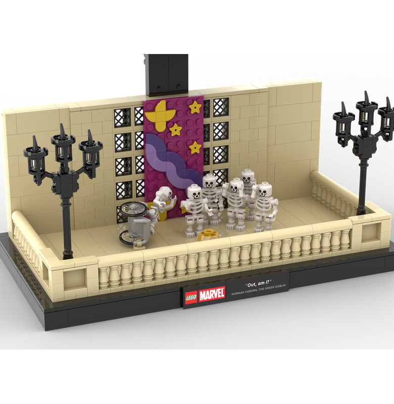 LEGO MOC Out, am I? - Marvel diorama & 76284: Green Goblin flight stand ...