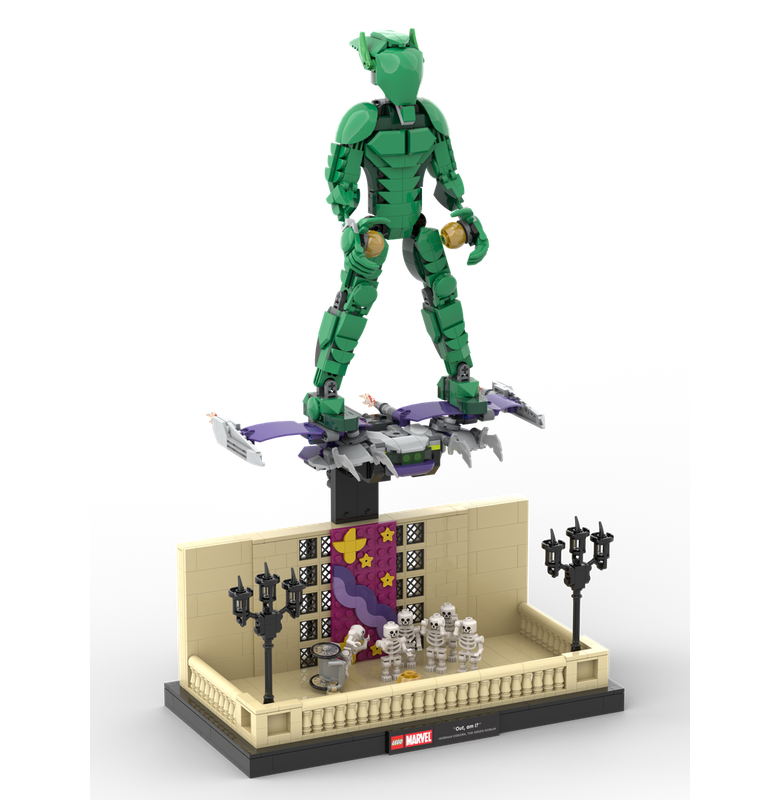 LEGO MOC Out, am I? - Marvel diorama & 76284: Green Goblin flight stand ...