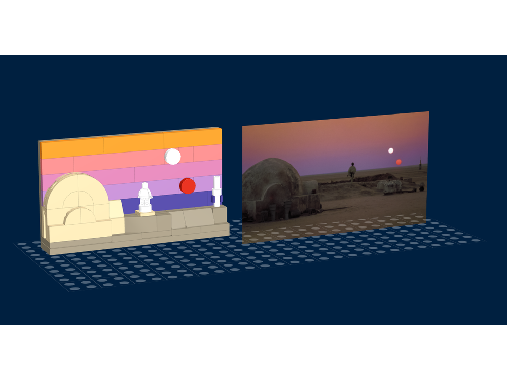 LEGO MOC "Binary Sunset" 6 x 12 mural painting by Hedu88 | Rebrickable ...