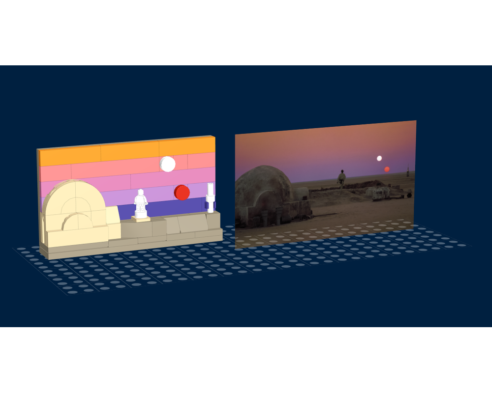 LEGO MOC "Binary Sunset" 6 x 12 mural painting by Hedu88 | Rebrickable ...