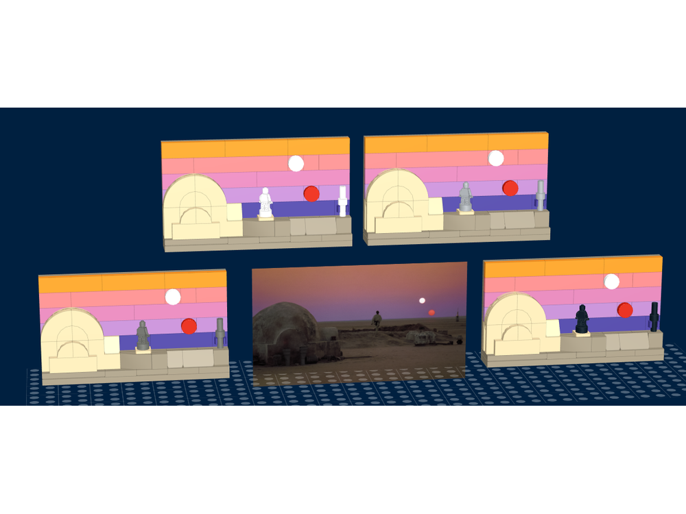 LEGO MOC "Binary Sunset" 6 x 12 mural painting by Hedu88 | Rebrickable ...