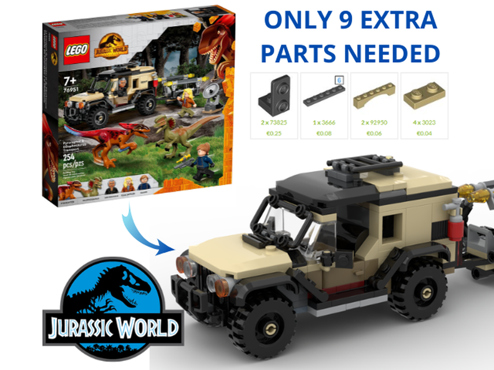 LEGO MOC-184475 76951 8-studs-wide Biosyn Jeep Gladiator MOD by Neits89 ...