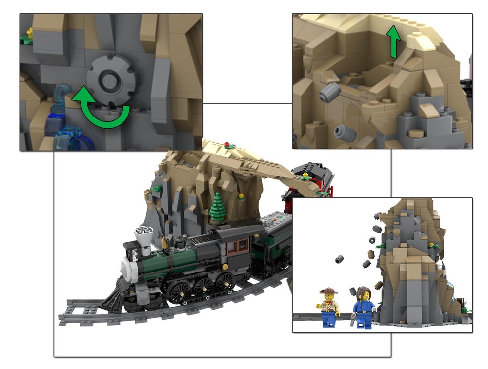 LEGO MOC Coastline Natural Bridge | Train Tracks | Falling Rocks ...