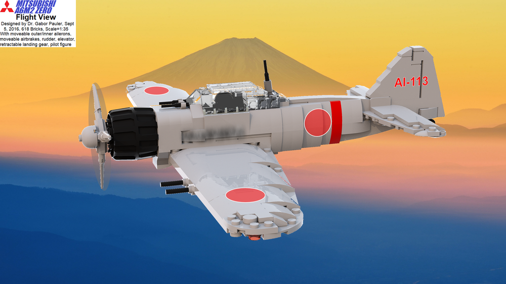 LEGO MOC Mitsubishi A6M2 Zero by gjpauler | Rebrickable - Build with LEGO