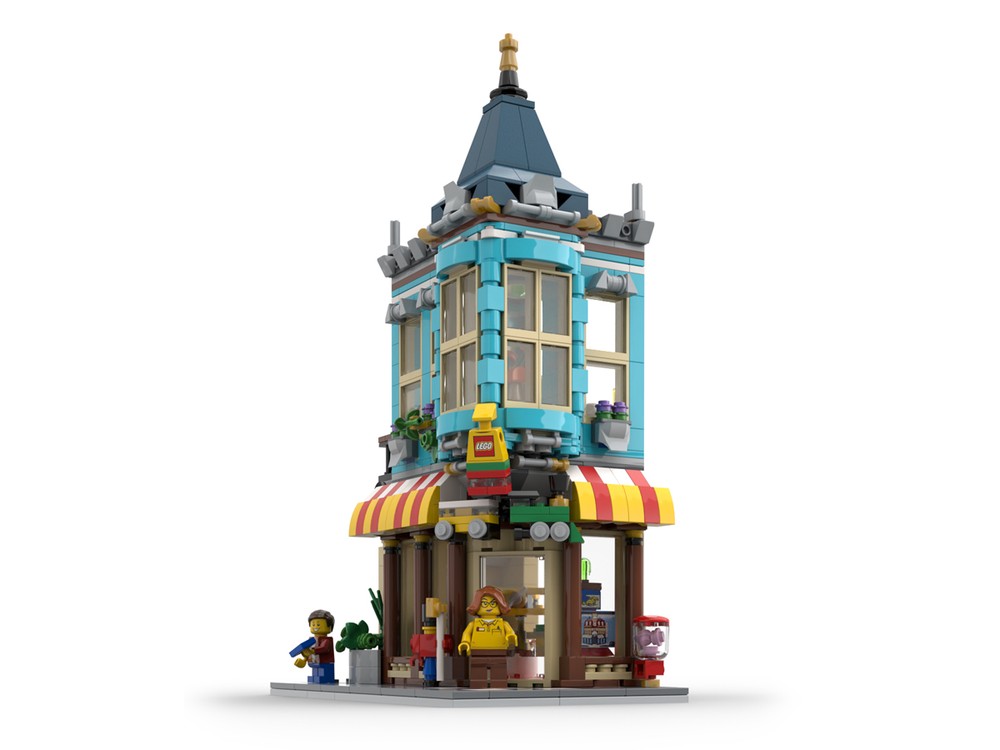 Lego Moc Townhouse Toys Store By Brickative Rebrickable Build With Lego