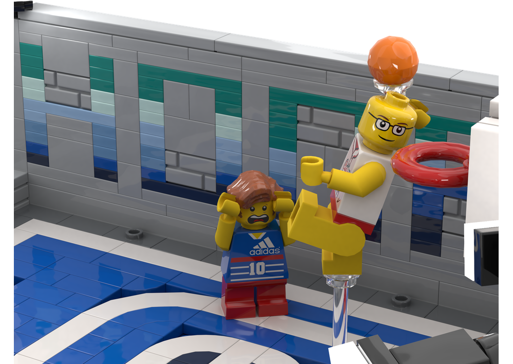 LEGO MOC City Hoops - Half Court Basketball - 16x32 Baseplate Splitable ...