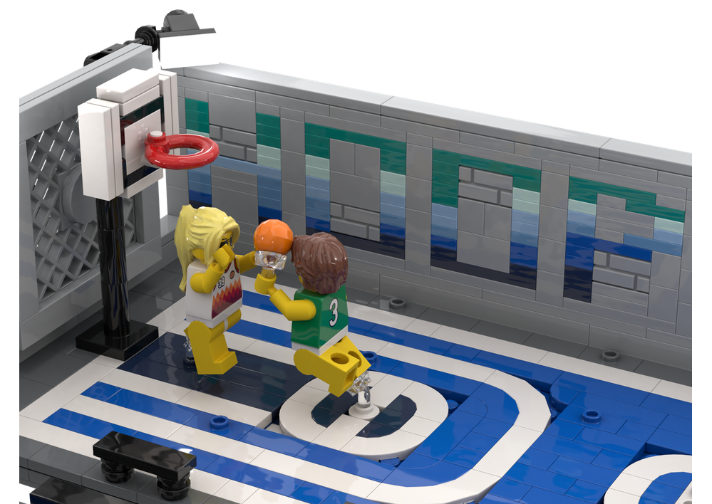 LEGO MOC City Hoops - Half Court Basketball - 16x32 Baseplate Splitable ...