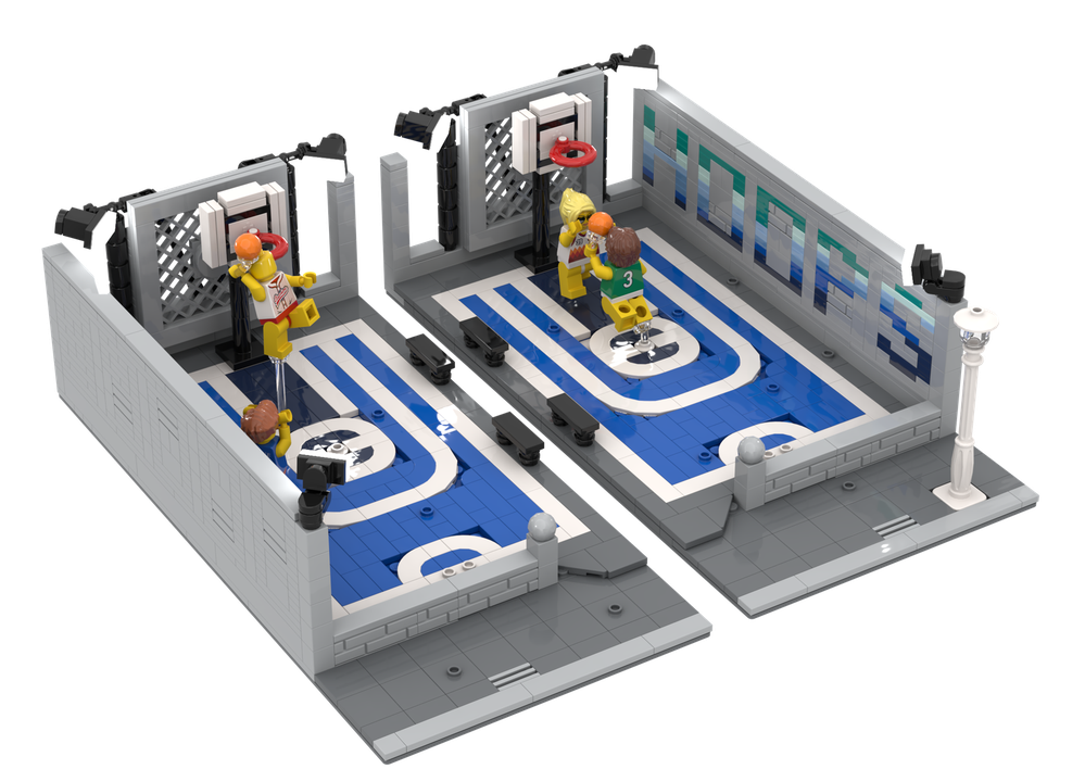 LEGO MOC City Hoops - Half Court Basketball - 16x32 Baseplate Splitable ...