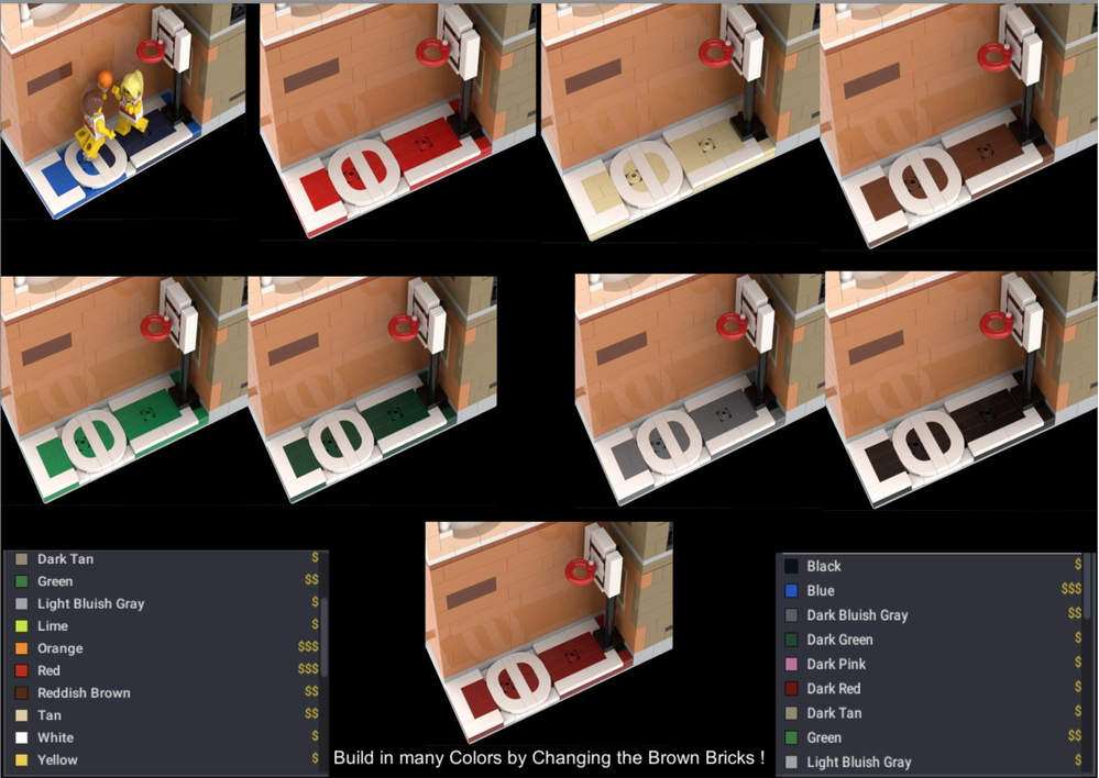 LEGO MOC City Hoops - Half Court Basketball - 16x32 Baseplate Splitable ...