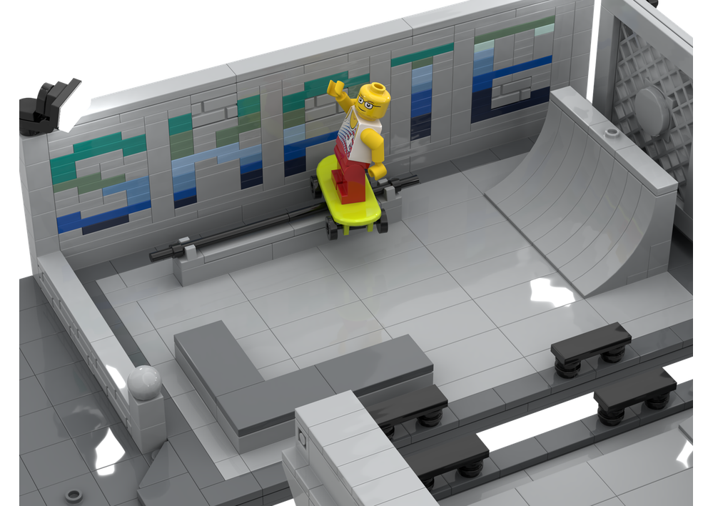LEGO MOC City Skate - Halfpipe and Street - 16x32 Baseplate Splitable ...