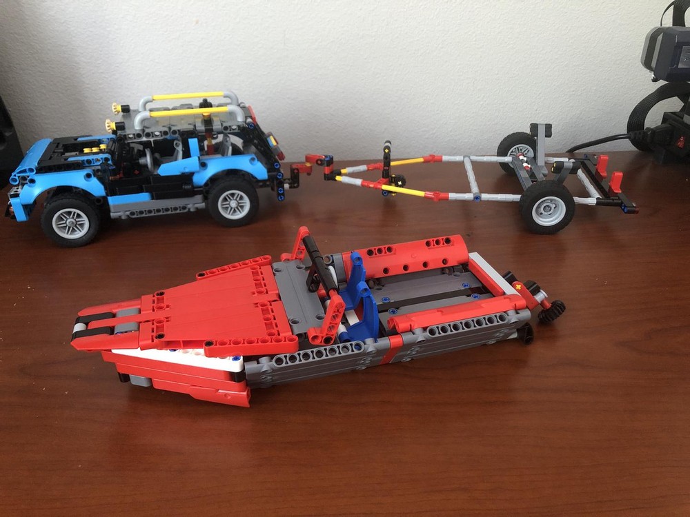 Lego Moc 42098 Suv With Boat Trailer By Mattbuildz Rebrickable