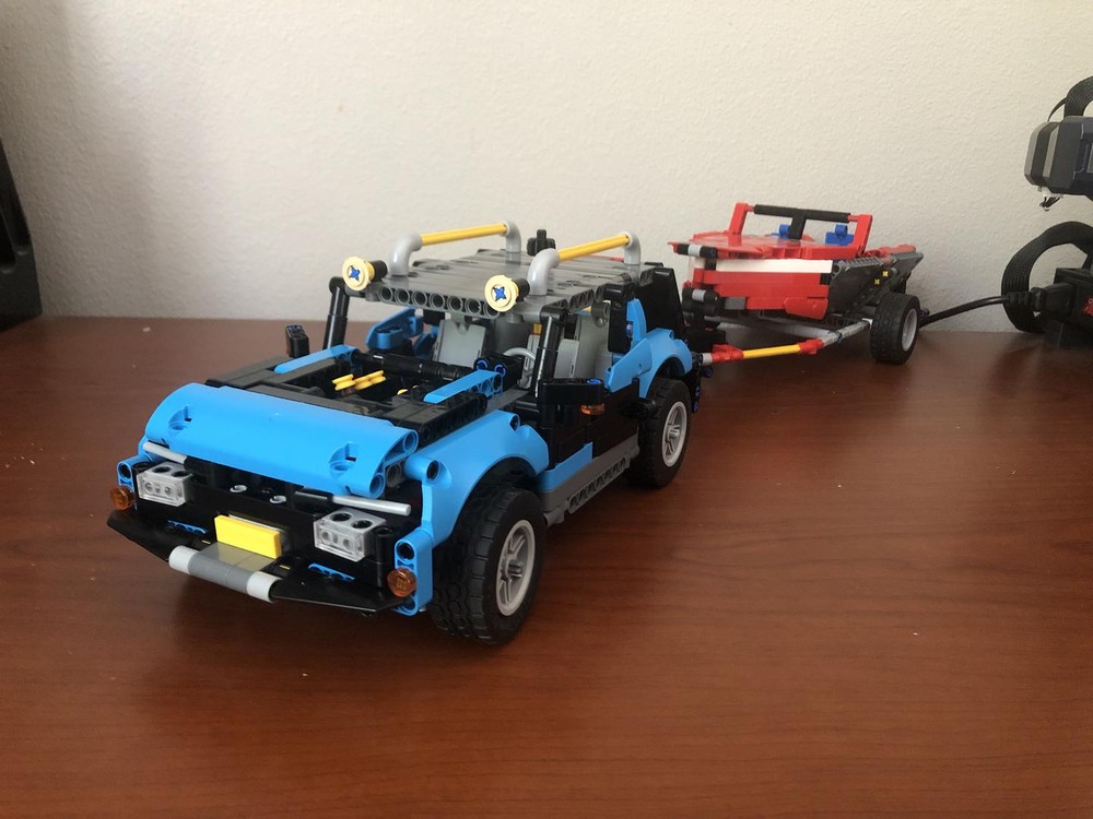 Lego Moc 42098 Suv With Boat Trailer By Mattbuildz Rebrickable
