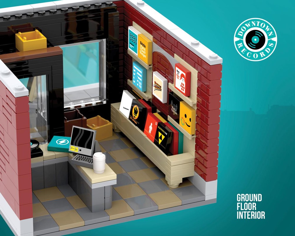 Lego Moc Downtown Records By Harrisbricks Rebrickable Build With Lego