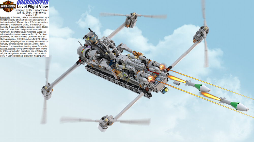 LEGO MOC QuadChopper: Quadcopter/Tracked Chopper Transformer by ...