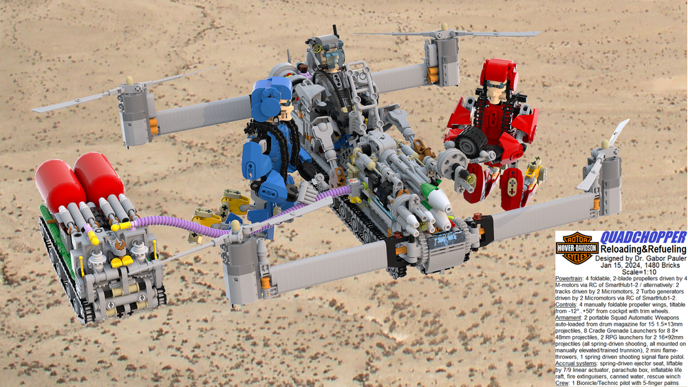 LEGO MOC QuadChopper: Quadcopter/Tracked Chopper Transformer by ...
