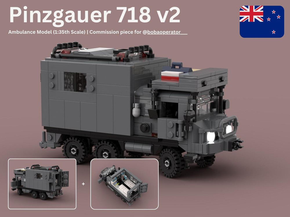Lego Moc Pinzgauer 718 6x6 135th Scale Ambulance Model By Zaturon