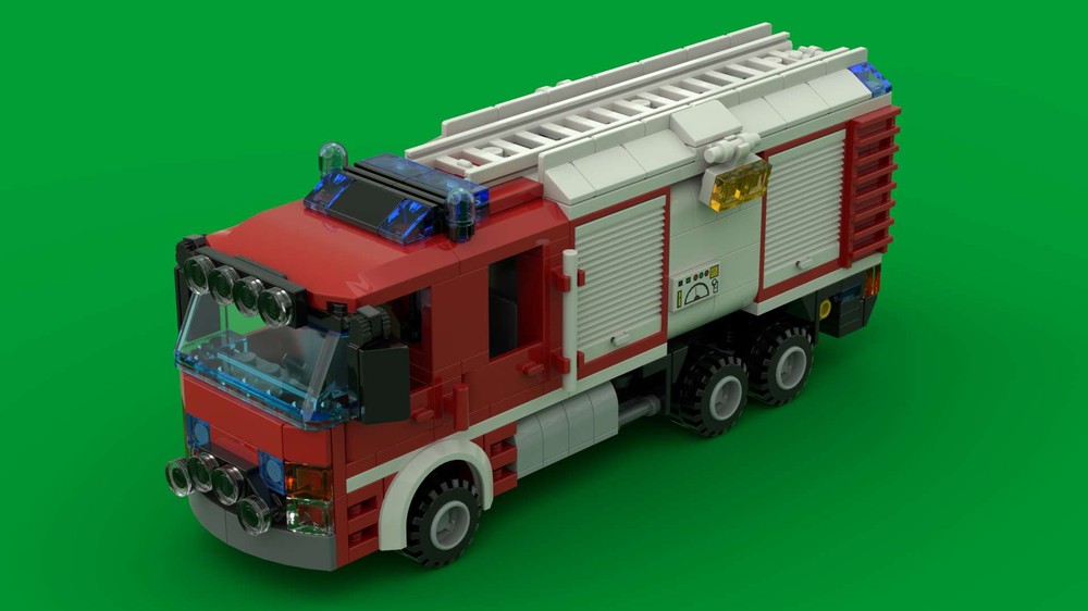 Lego Moc Fire Truck By Snorri666 Rebrickable Build With Lego