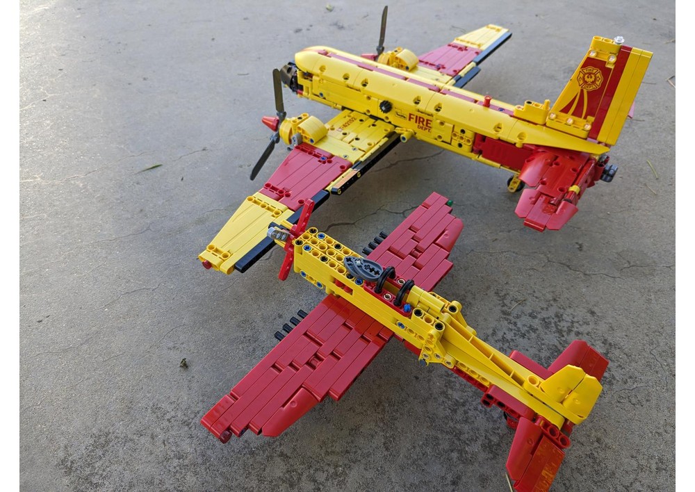 LEGO MOC C-47 Skytrain & P-47 Thunderbolt (42152 Firefighter Aircraft ...