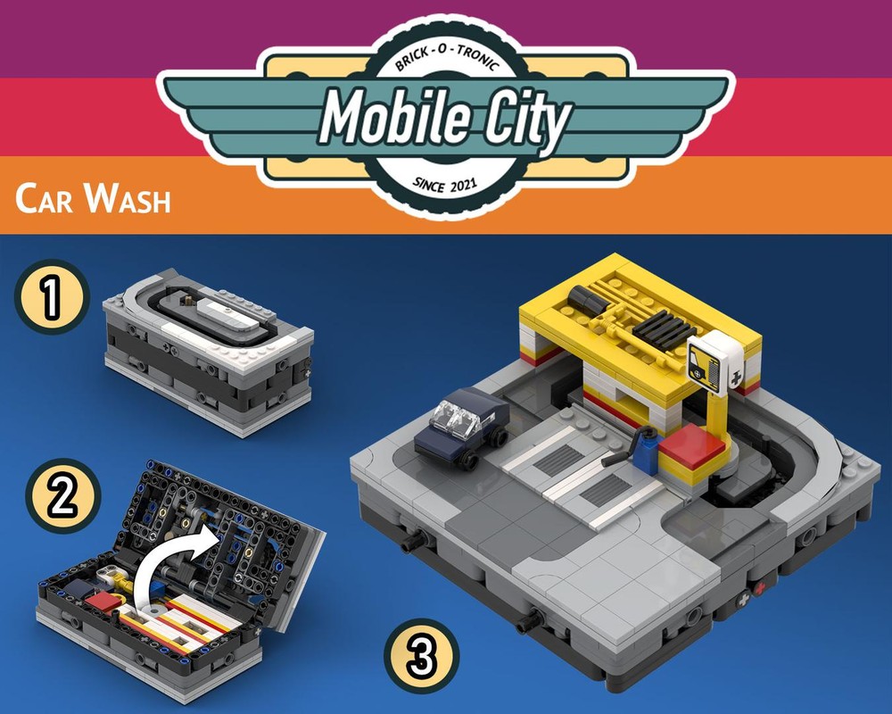 LEGO MOC Mobile City Car Wash Playset by brickotronic | Rebrickable ...