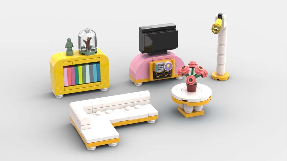 LEGO MOC Cozy TV room by Brickflowers | Rebrickable - Build with LEGO