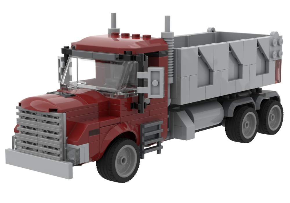 LEGO MOC Dump Truck (Dark Red, 3 Axles) by OrchardBuilds | Rebrickable ...