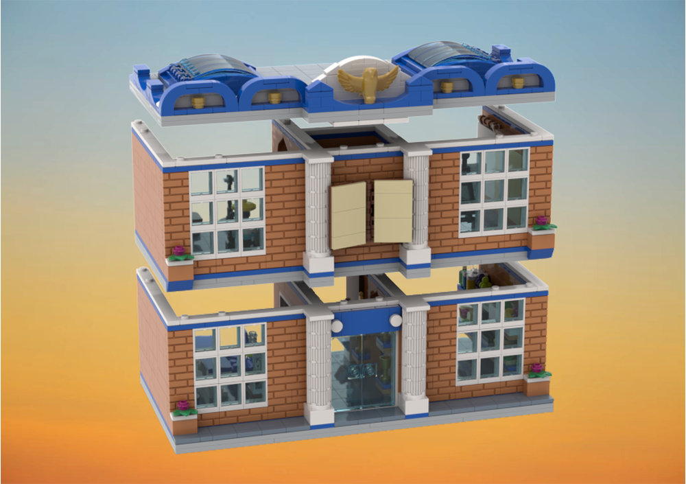 Lego Moc City School By Jota Herr Bricks Rebrickable Build With Lego