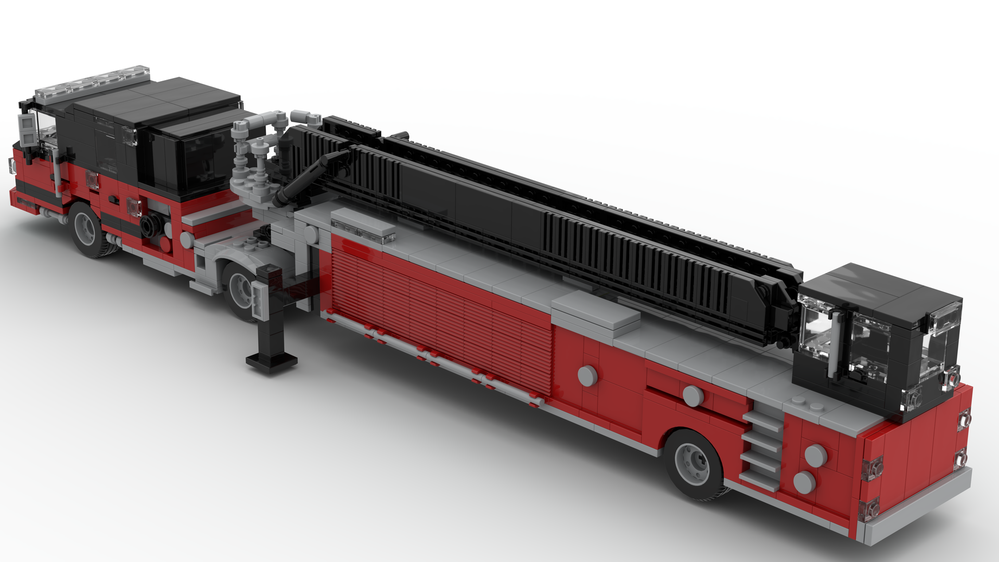 LEGO MOC Fire & Rescue 107 Black Heavy-Duty Tiller Aerial Ladder by ...