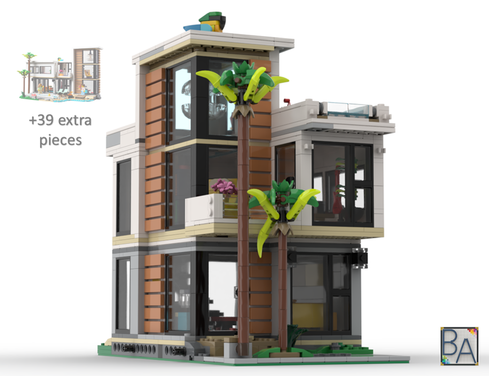 LEGO MOC Modern House - Half Base by Brick Artisan | Rebrickable ...