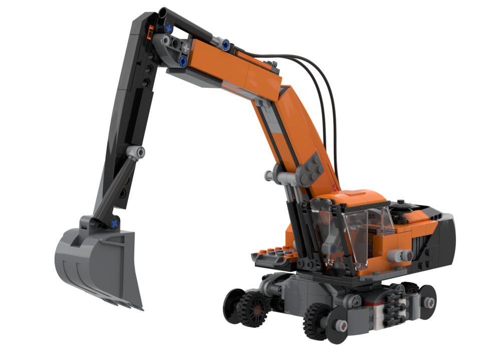 LEGO MOC Orange Construction Excavator by OrchardBuilds | Rebrickable ...