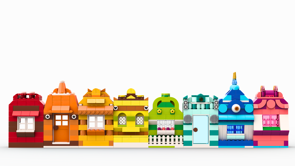 LEGO MOC 11038 Rainbow houses by Lenarex | Rebrickable - Build with LEGO