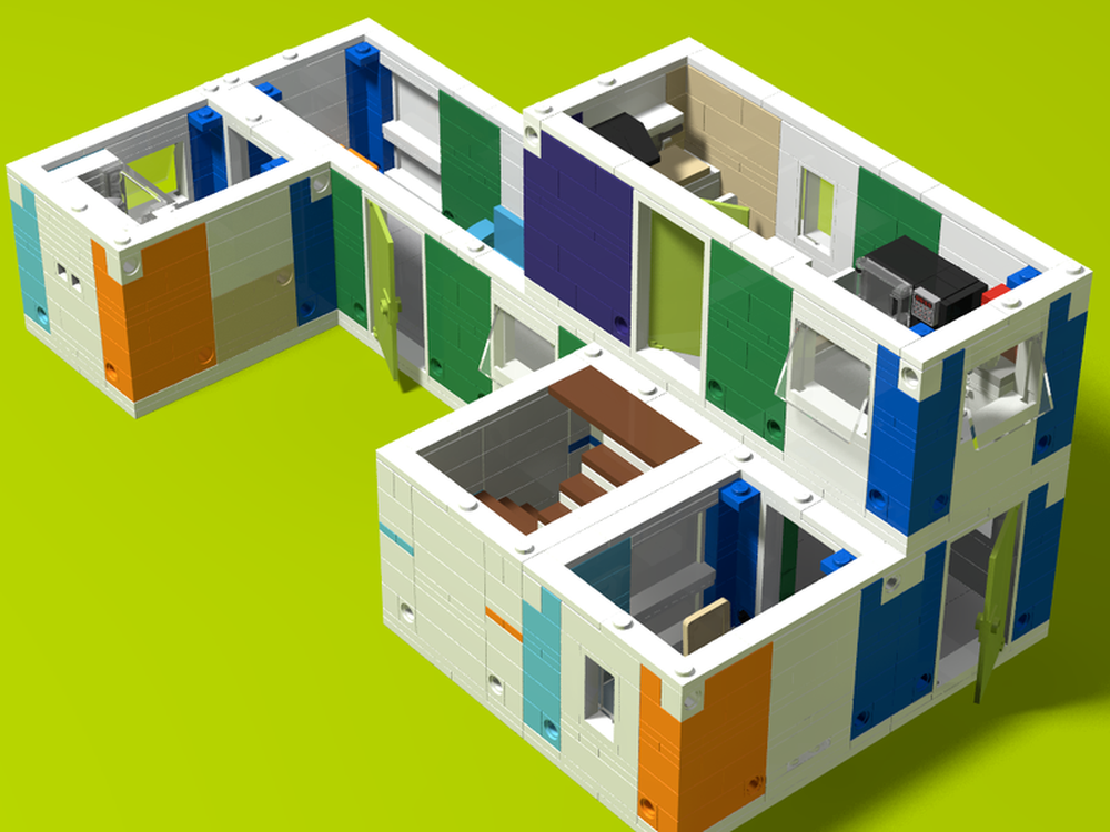 Lego Moc Modular Living Container Container By Schnabbo Rebrickable Build With Lego