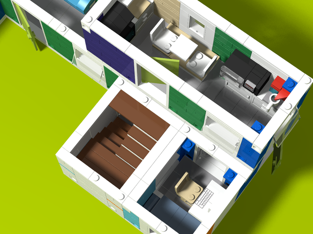 Lego Moc Modular Living Container Kitchen By Schnabbo Rebrickable