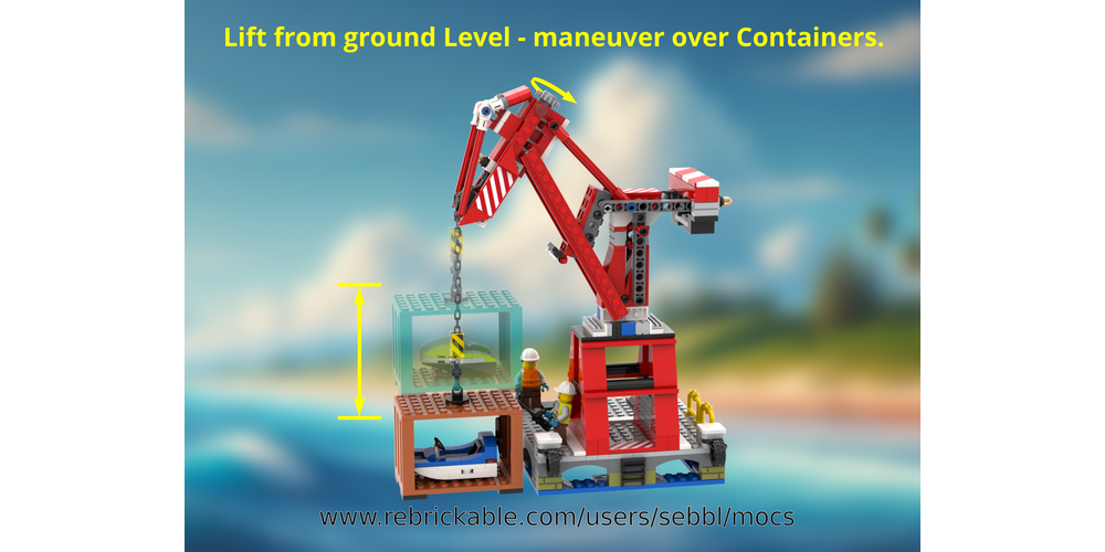 Lego Moc 60422 Level Luffing Crane With 3 Functions By Sebbl