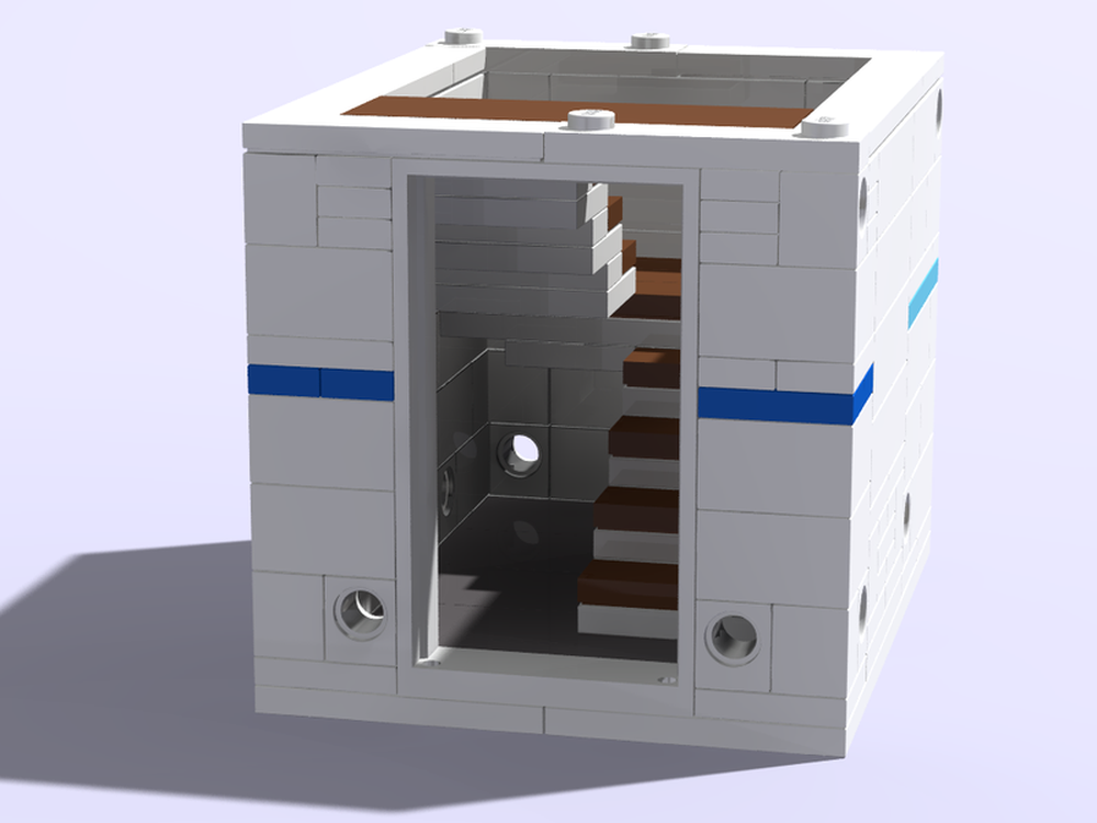Lego Moc Modular Living Container Inside Stairs 3 Modules By