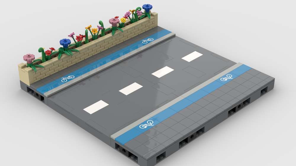 LEGO MOC Modular Road with bicycle path by Quczi142 | Rebrickable ...