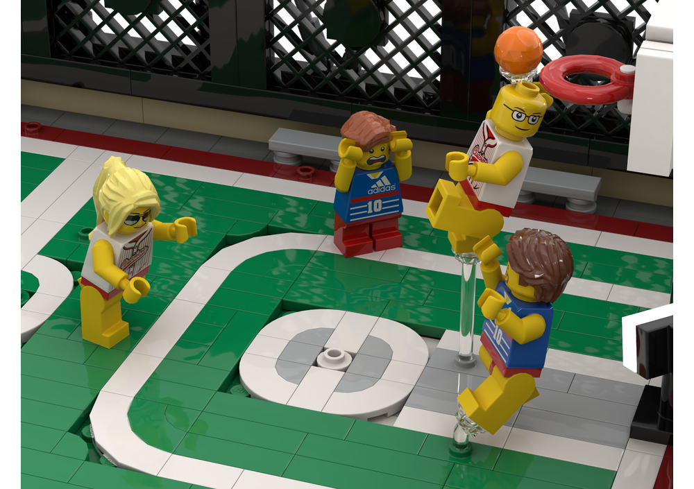 Lego Moc City Hoops Full Court Basketball 48x32 Baseplate By Brick