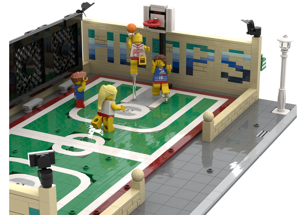 Lego Moc City Hoops Full Court Basketball 48x32 Baseplate By Brick