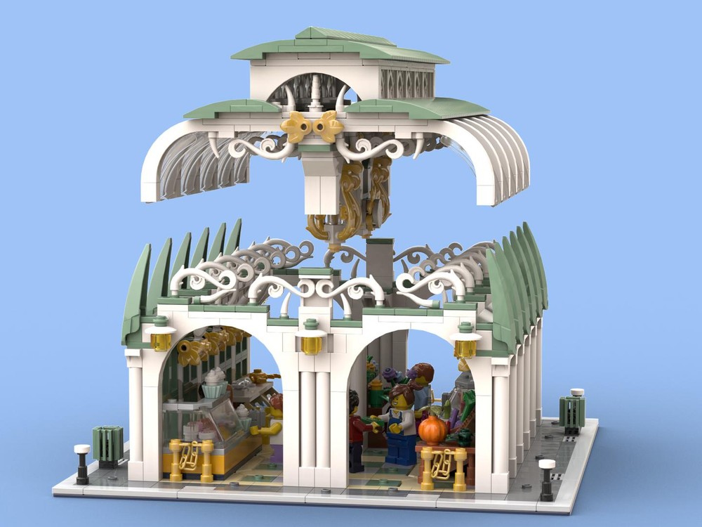 Lego Moc Market Hall By Sylvainls Rebrickable Build With Lego