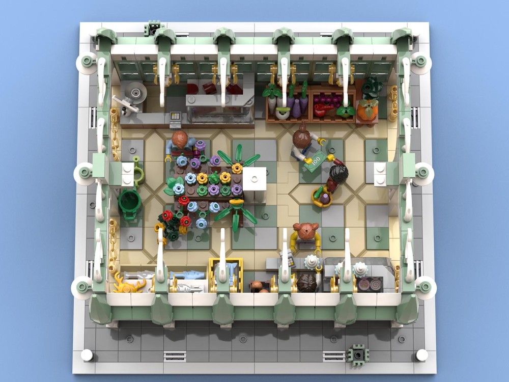 Lego Moc Market Hall By Sylvainls Rebrickable Build With Lego
