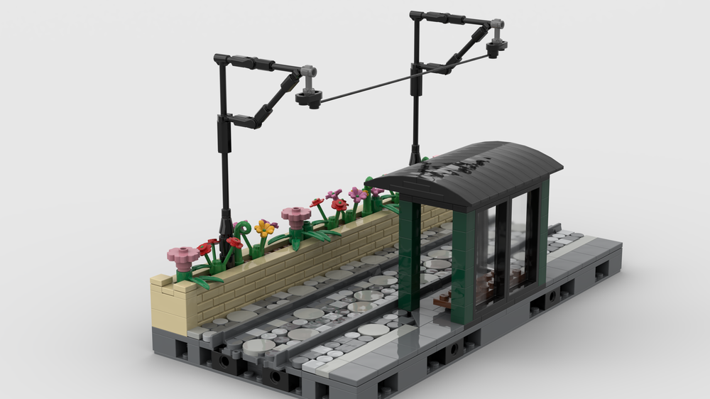 LEGO MOC Tram tracks with tram stop modular 32x16 by Quczi142 ...