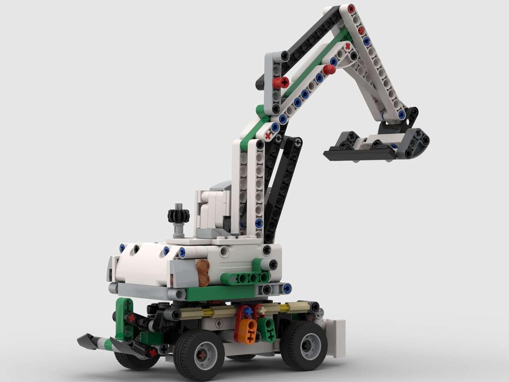 Lego Moc 42167 Wheeled Excavator By Littlethomas Rebrickable Build