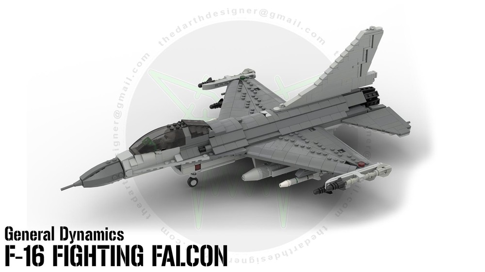 LEGO MOC F 16 Fighting Falcon 1 35 Scale v2 by DarthDesigner Rebrickable Build with LEGO