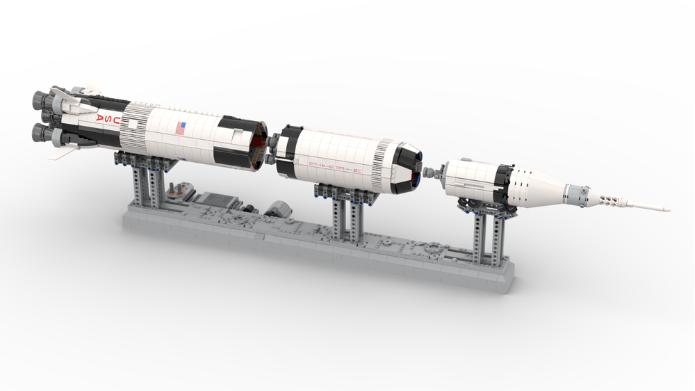 Lego Moc Motorized Saturn V Stand By Jmodsbricks Rebrickable