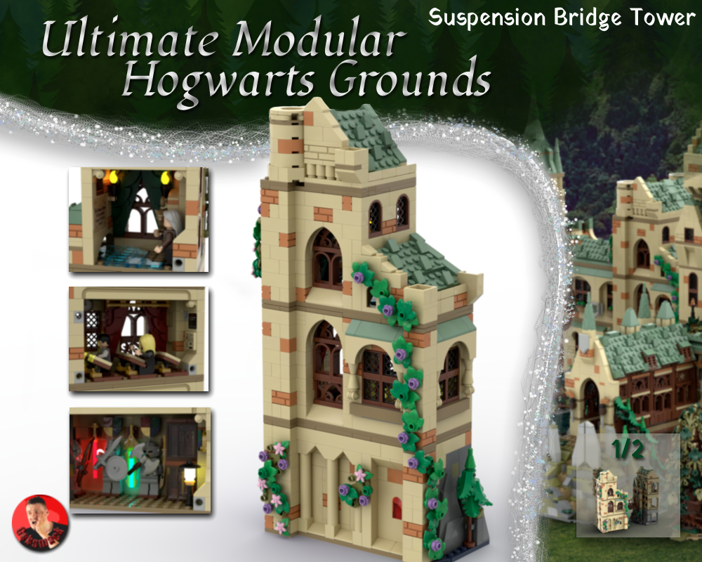 LEGO MOC HP Modular - Suspension Bridge Tower by Gobsmack | Rebrickable ...
