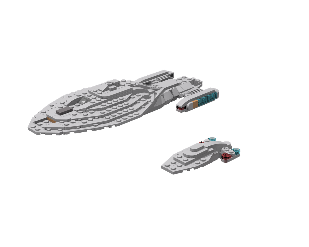 Lego Moc Micro Uss Voyager Intrepid Class Starship By Legendaj