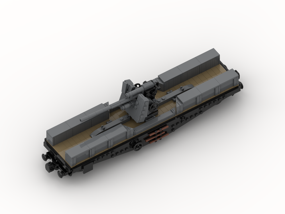 LEGO MOC Schwerer Plattformwagen SSys with mounted 8.8 cm Flak 36 (8w) by copernicus508 ...