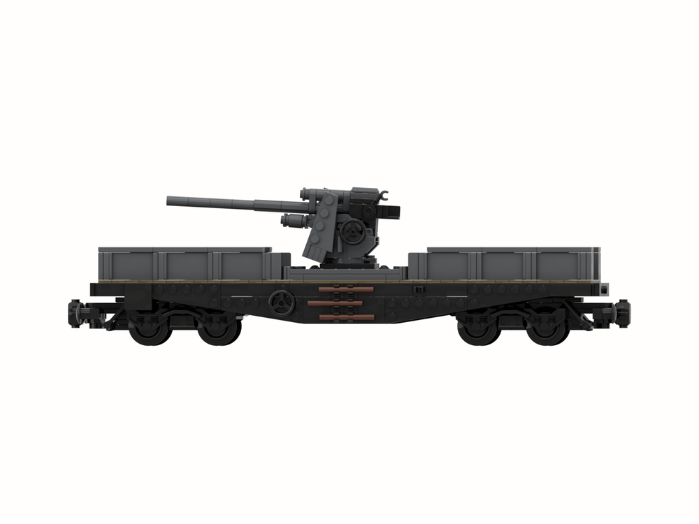 LEGO MOC Schwerer Plattformwagen SSys with mounted 8.8 cm Flak 36 (8w) by copernicus508 ...