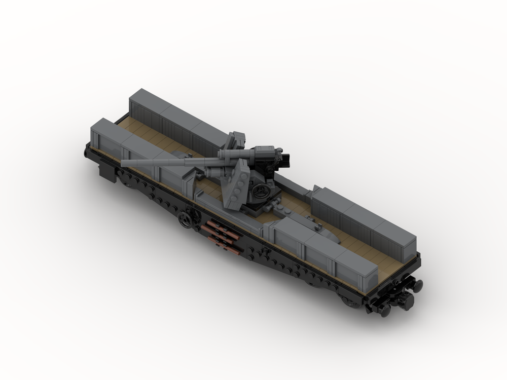 LEGO MOC Schwerer Plattformwagen SSys with mounted 8.8 cm Flak 36 (8w) by copernicus508 ...